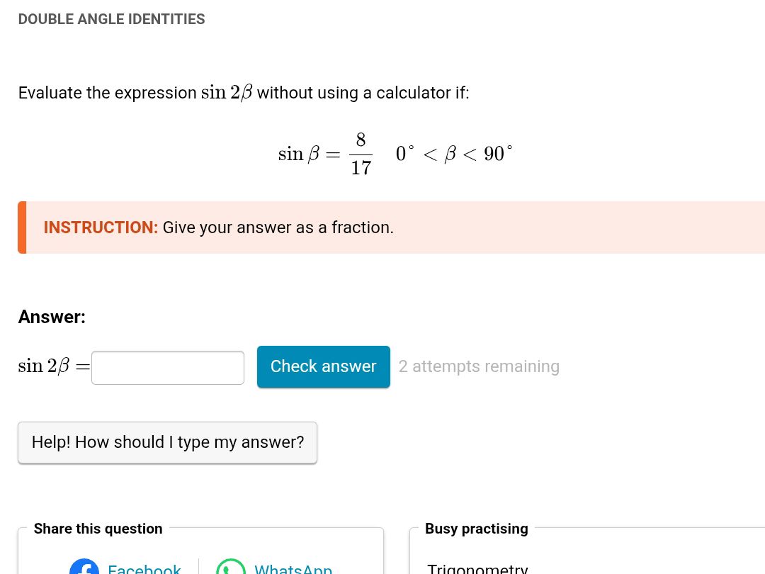 Evaluate the expression $ 2 $ without using | StudyX