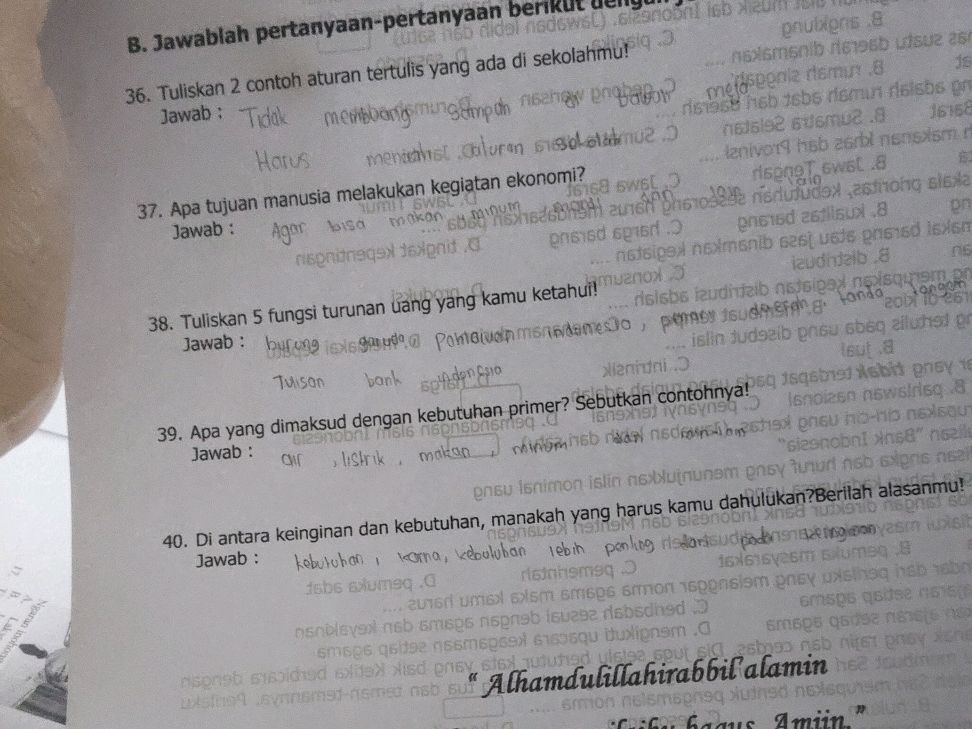 36. Tuliskan 2 contoh aturan tertulis yang | StudyX