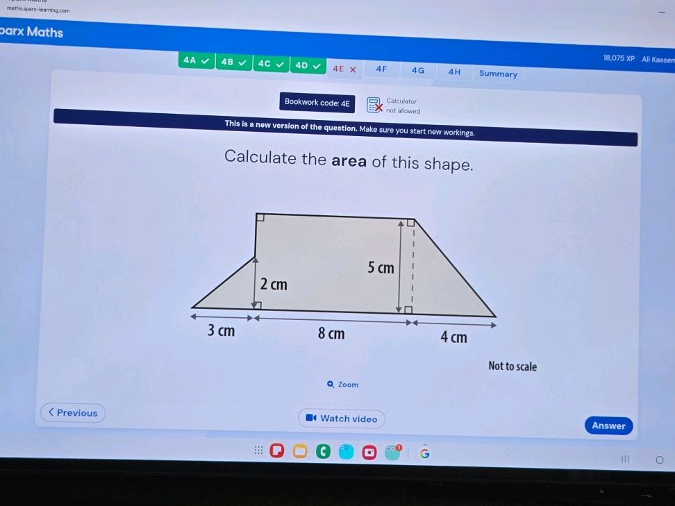 Calculate the area of this shape. | StudyX