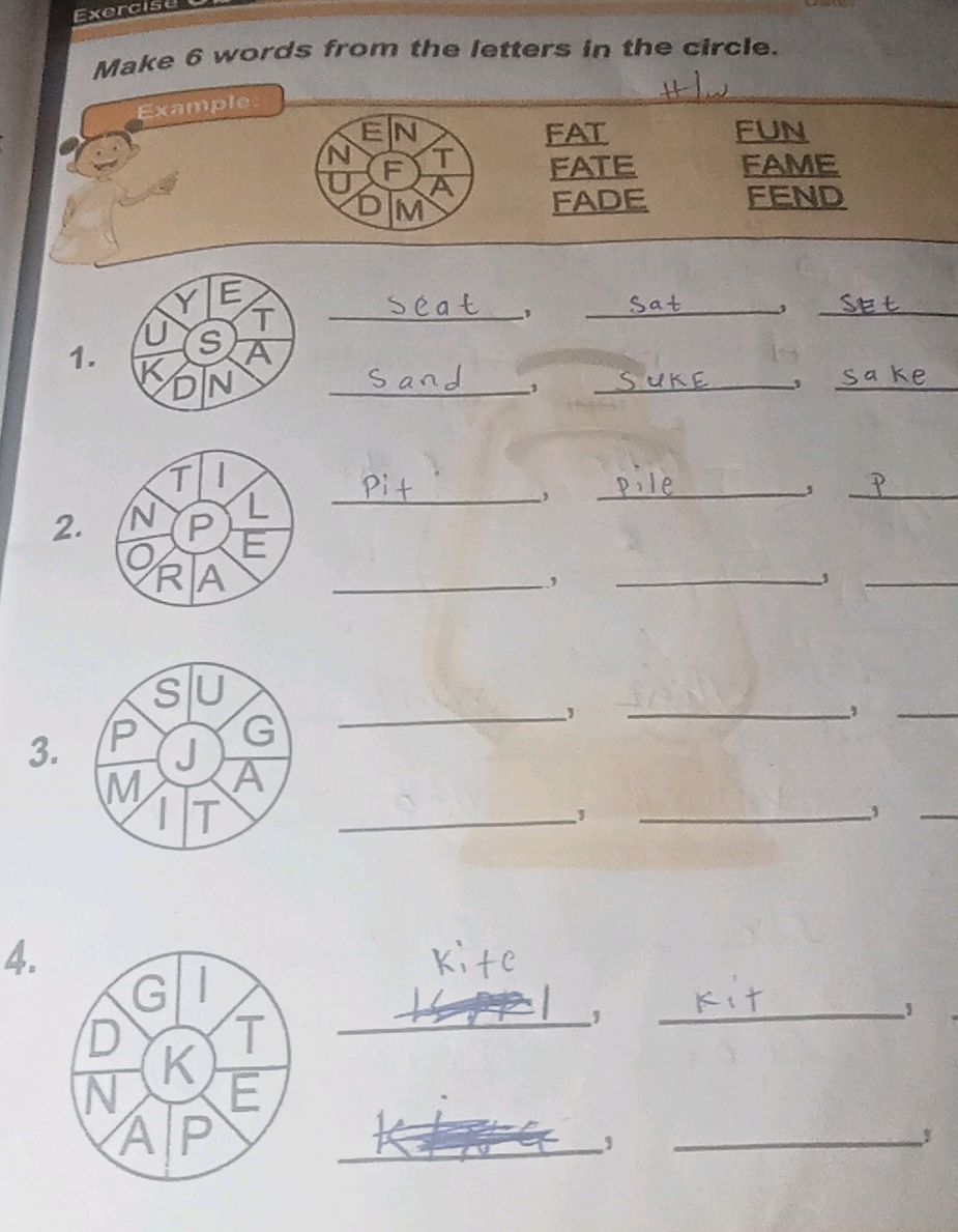 Make 6 words from the letters in the circle. | StudyX