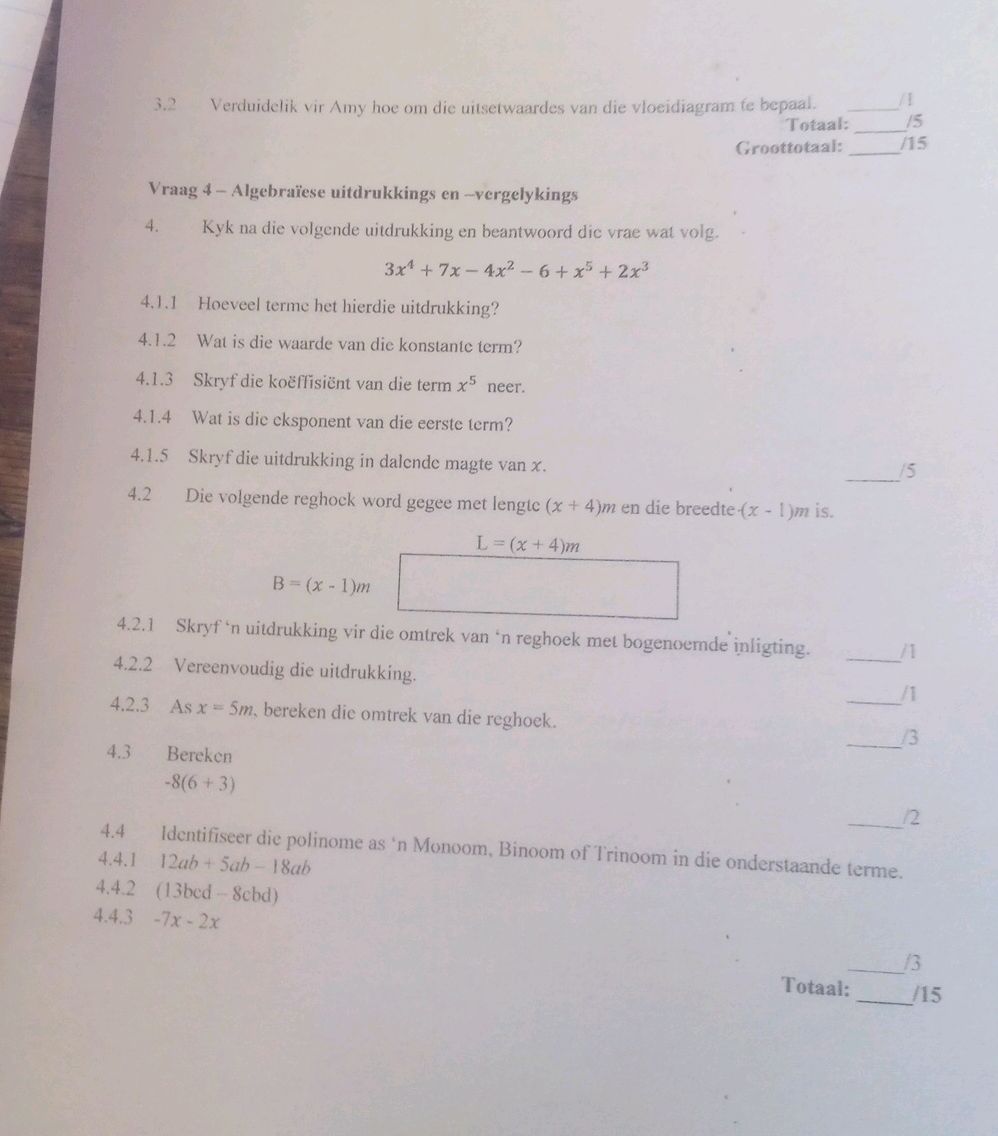 4. Kyk na die volgende uitdrukking en | StudyX