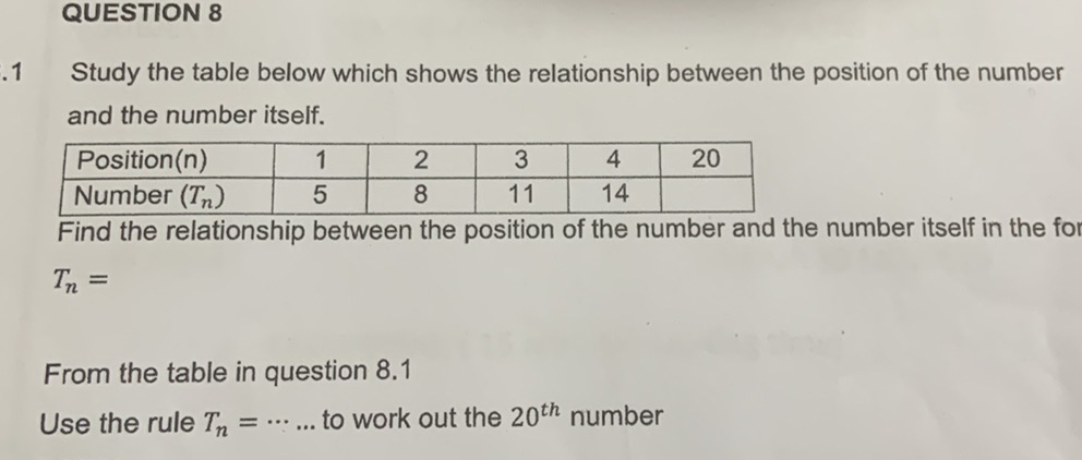 Study the table below which shows the | StudyX