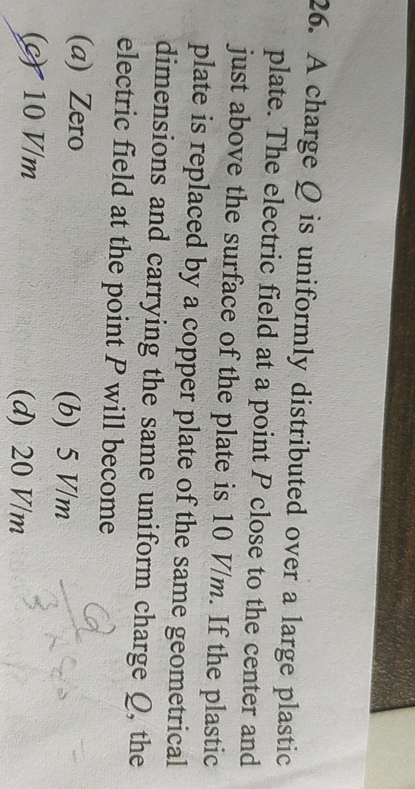 26. A charge $Q$ is uniformly distributed | StudyX