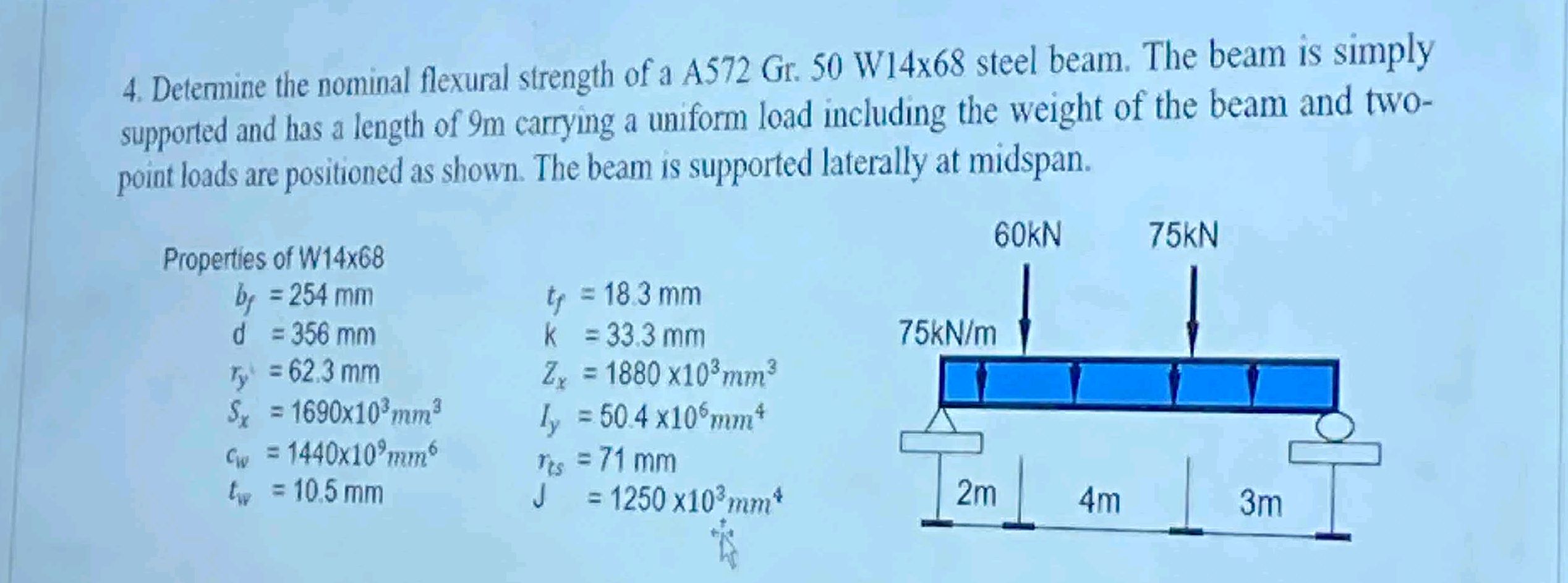 4. Determine the nominal flexural strength | StudyX