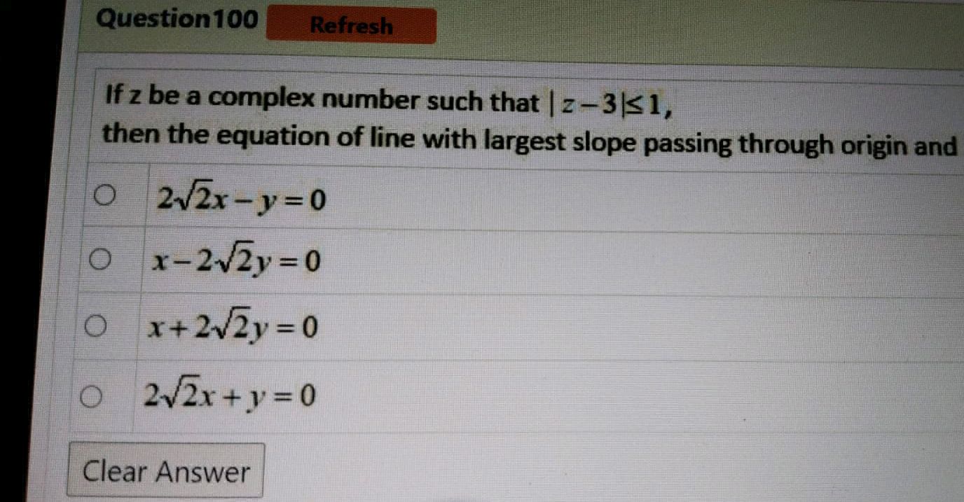 If z be a complex number such that $|z-3| | StudyX