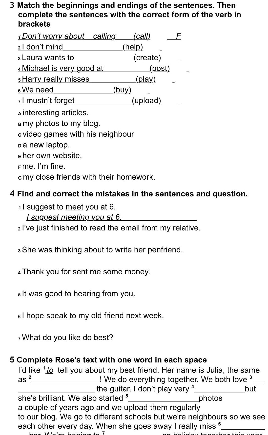 3 Match the beginnings and endings of the | StudyX