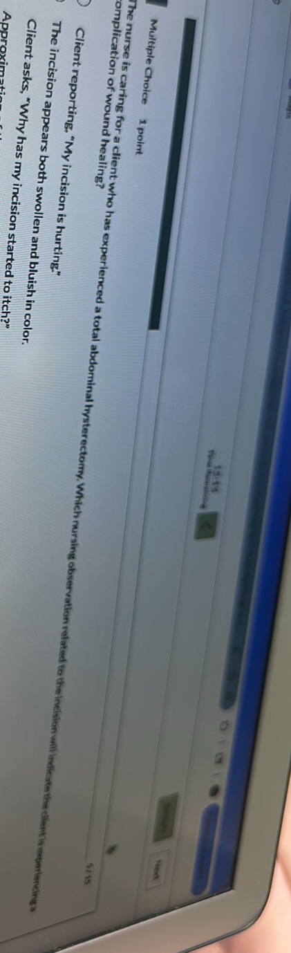 Multiple Choice 1 point The nurse is caring | StudyX