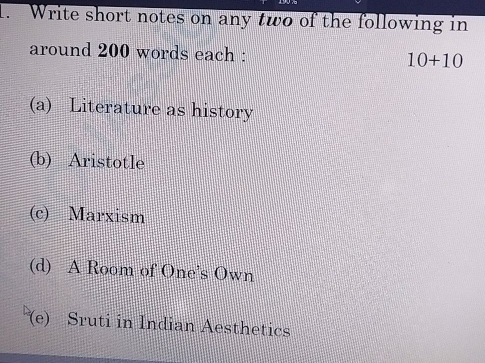 1. Write short notes on any two of the | StudyX