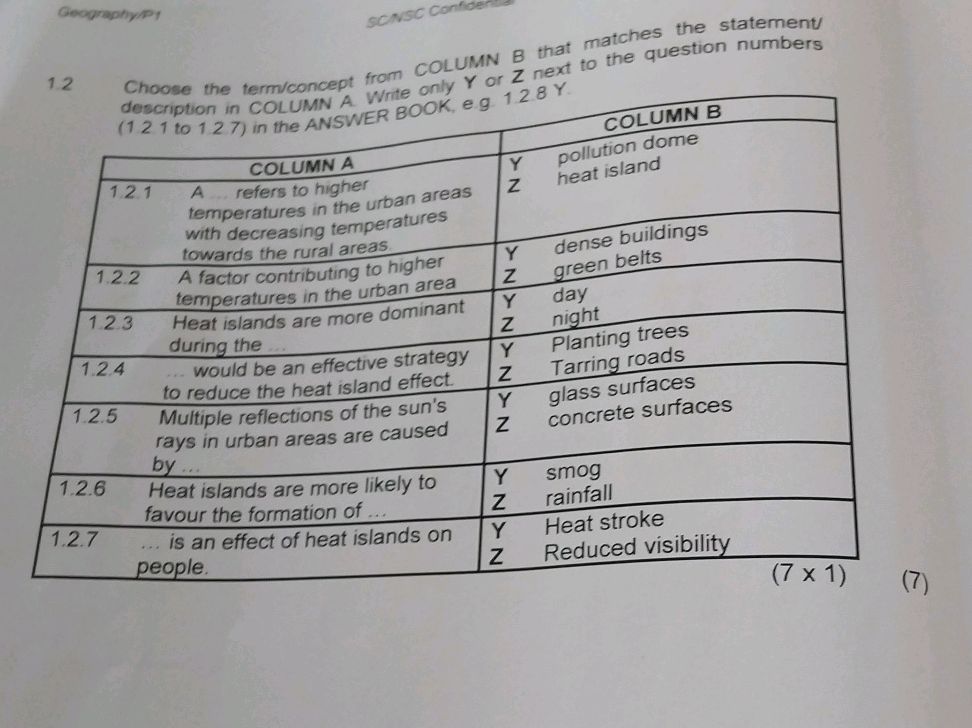 12 Choose the term/concept from COLUMN $B$ | StudyX