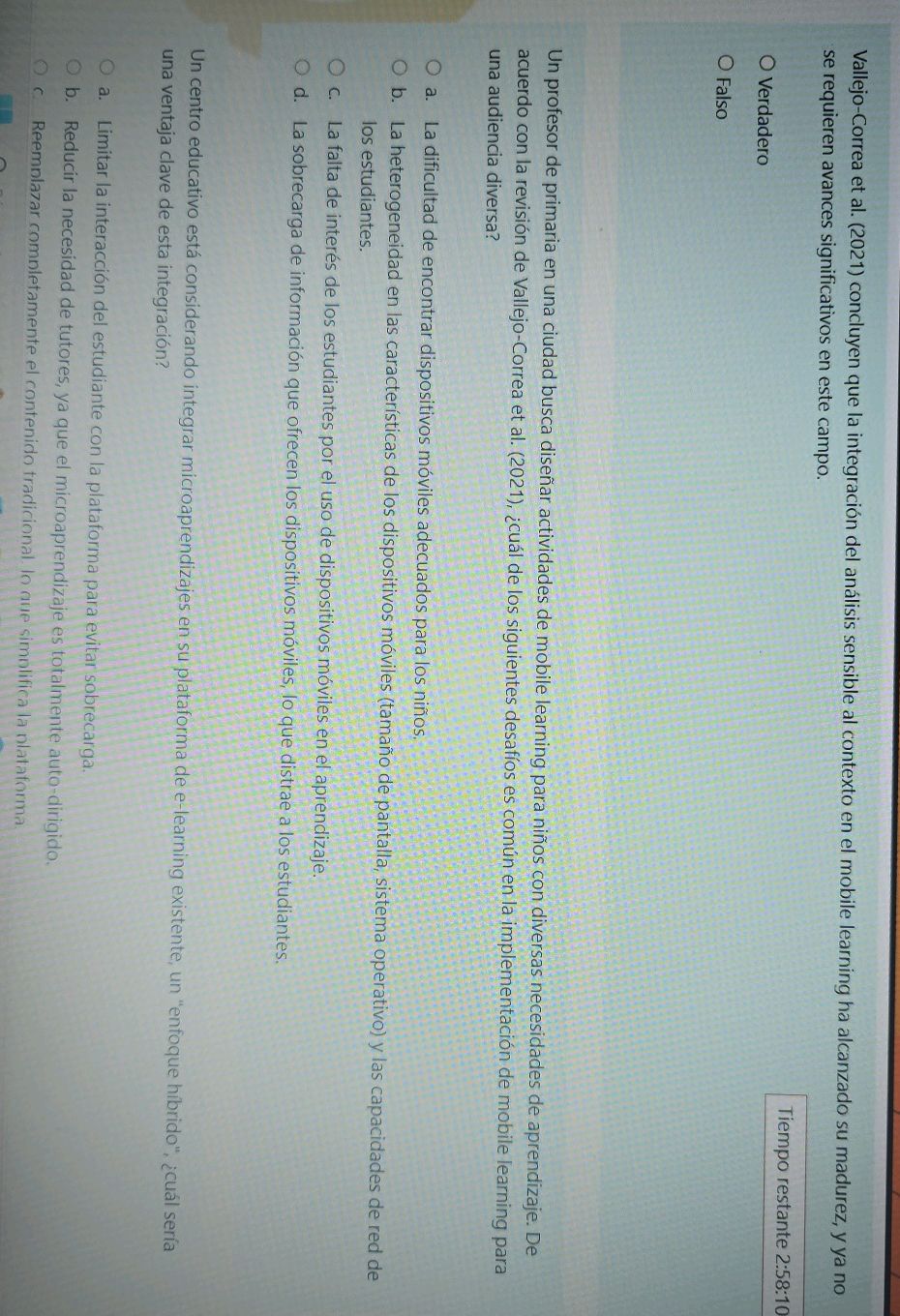 Vallejo-Correa et al. (2021) concluyen que | StudyX