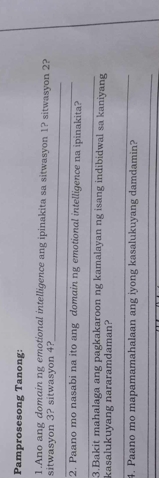 Pamprosesong Tanong: 1. Ano ang domain ng | StudyX