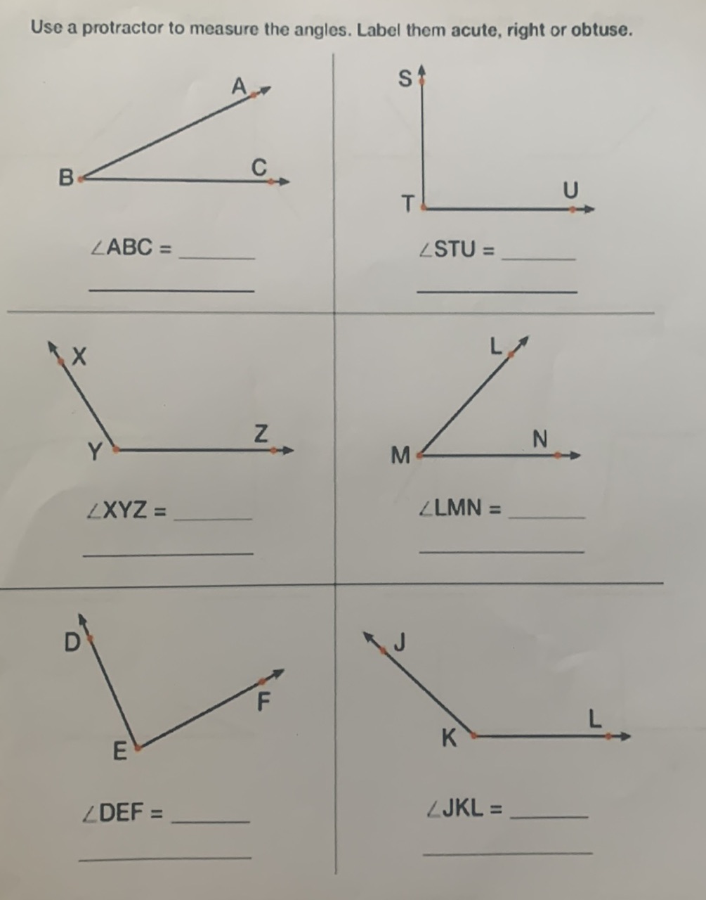Use a protractor to measure the angles. | StudyX
