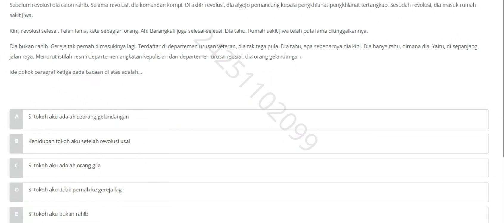 Ide pokok paragraf ketiga pada bacaan di | StudyX