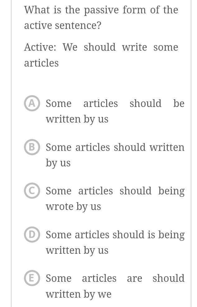 What is the passive form of the active | StudyX