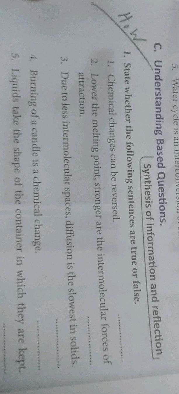 I. State whether the following sentences are | StudyX