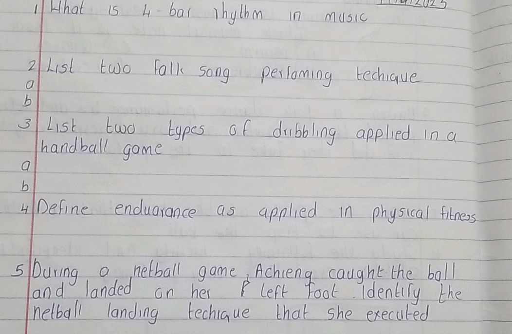 1 What is 4-bar rhythm in music 2 List two | StudyX