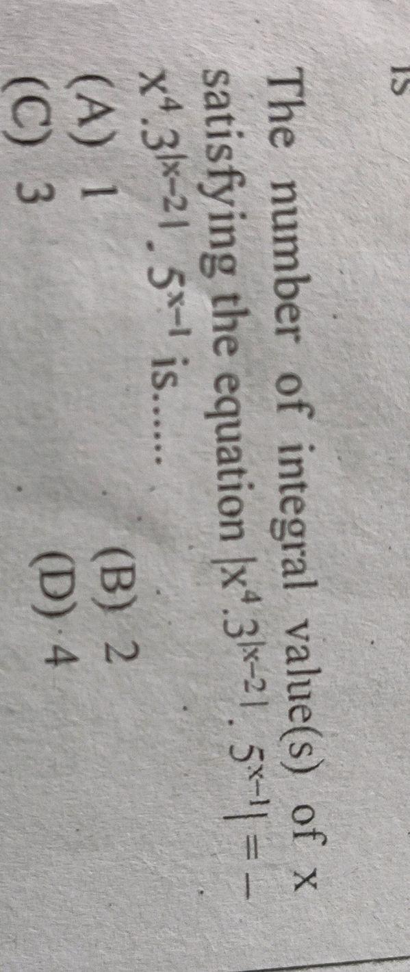 The number of integral value(s) of x