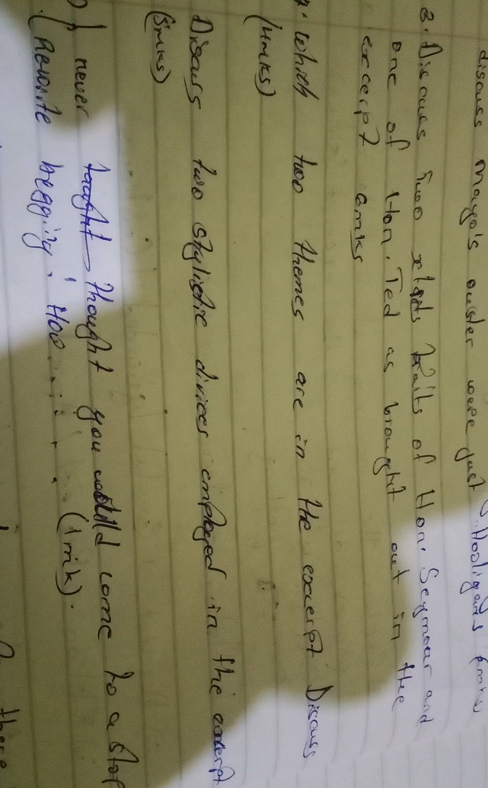 3. Discuss two traits of Hon. Seymour and | StudyX