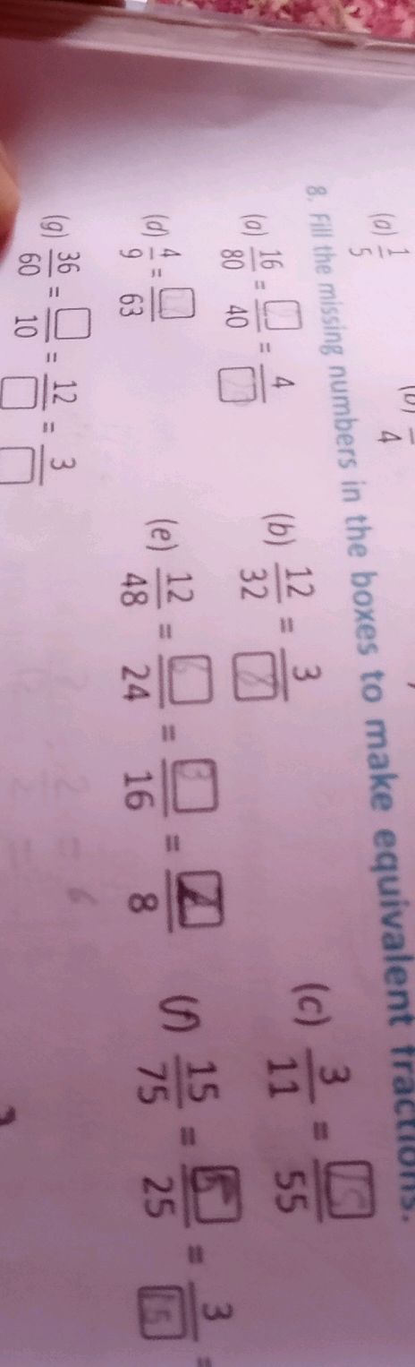 8. Fill the missing numbers in the boxes to | StudyX