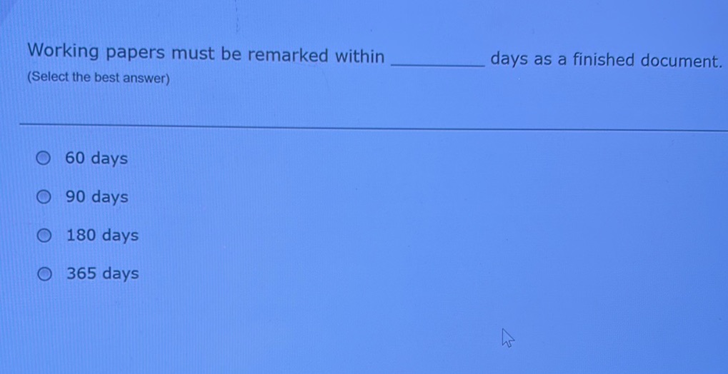 Working papers must be remarked within | StudyX