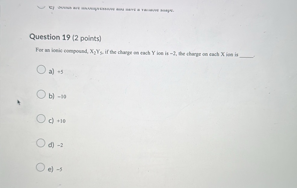 Question 19 (2 points) For an ionic | StudyX