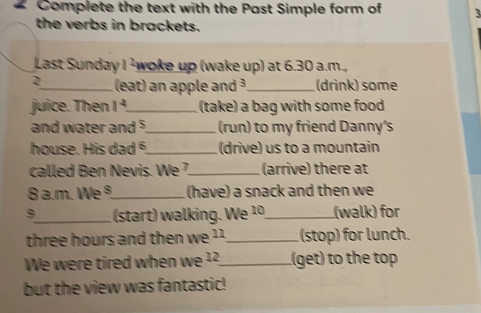 Complete the text with the Past Simple form | StudyX