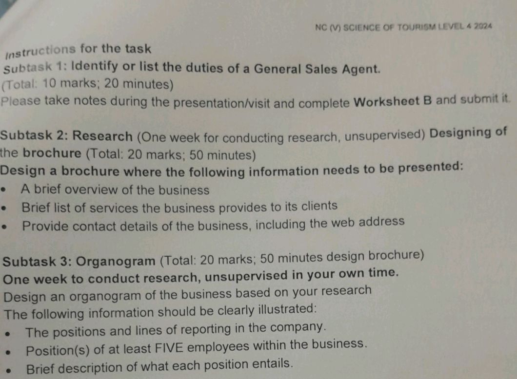 Instructions for the task Subtask 1: | StudyX