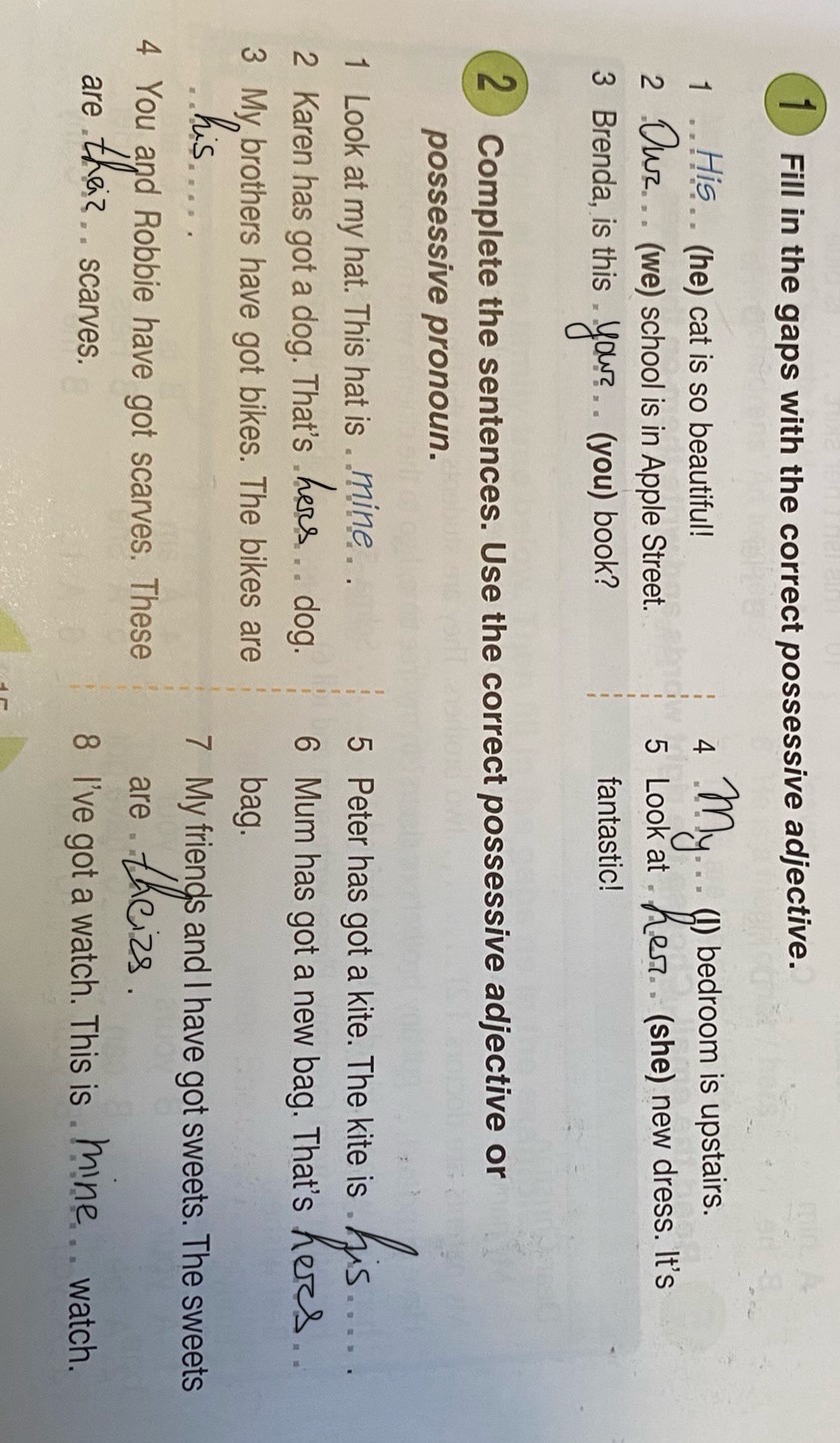 1 Fill in the gaps with the correct | StudyX