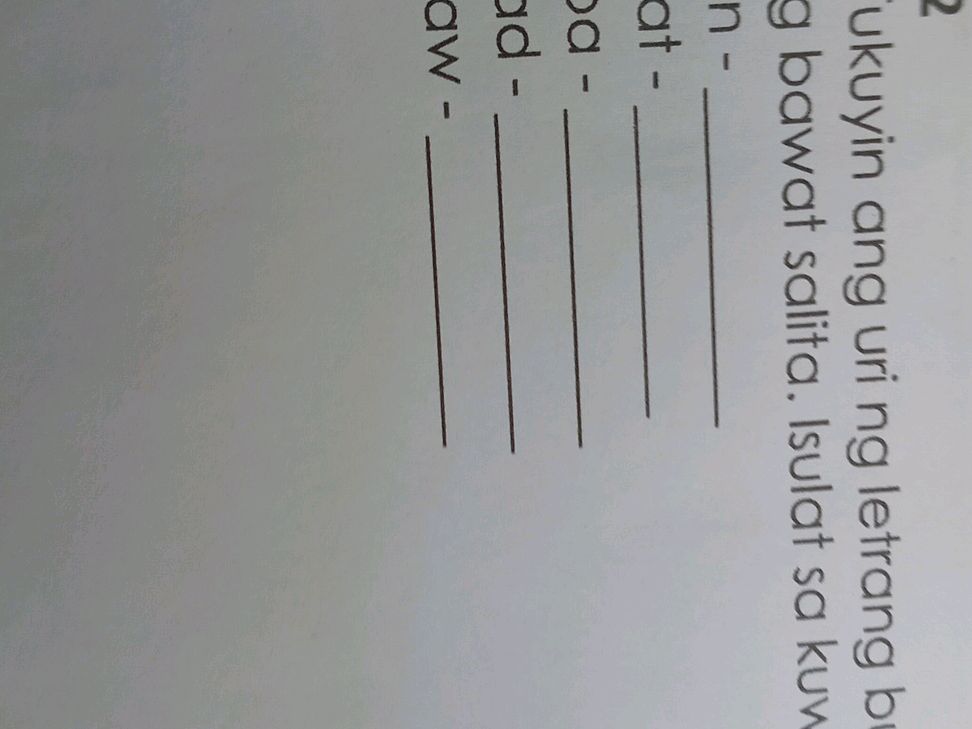 2 Tukuyin ang uri ng letrang bi g bawat | StudyX