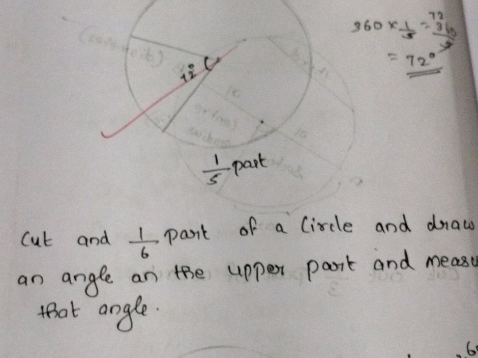 Cut and $ {1}{6}$ part of a circle and draw | StudyX