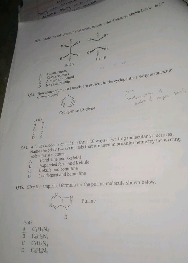 Q32. State the relationship that exists | StudyX