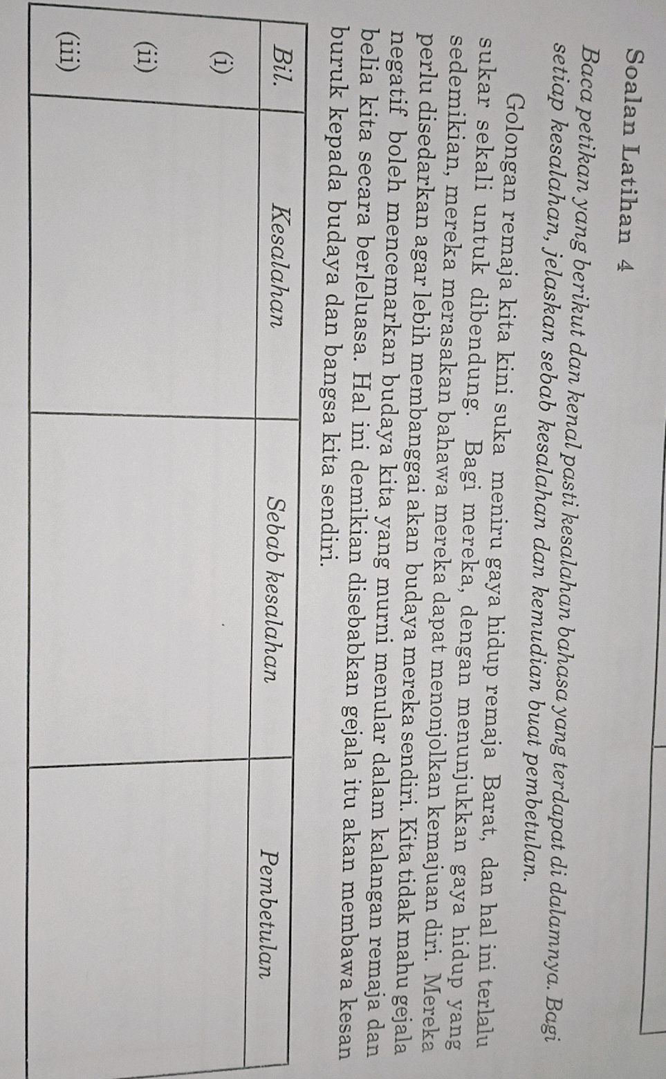 Soalan Latihan 4 Baca petikan yang berikut | StudyX