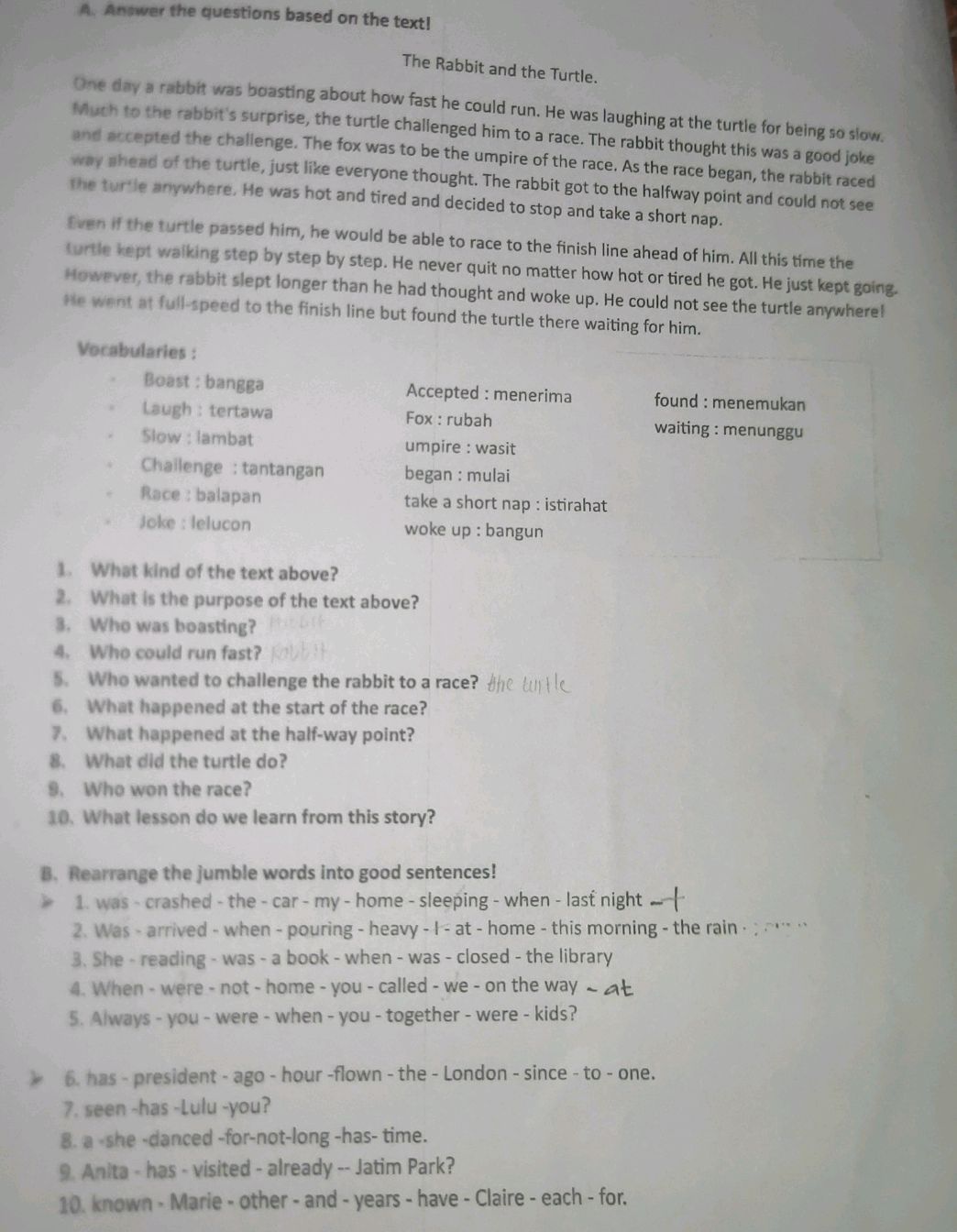 A. Answer the questions based on the text! | StudyX