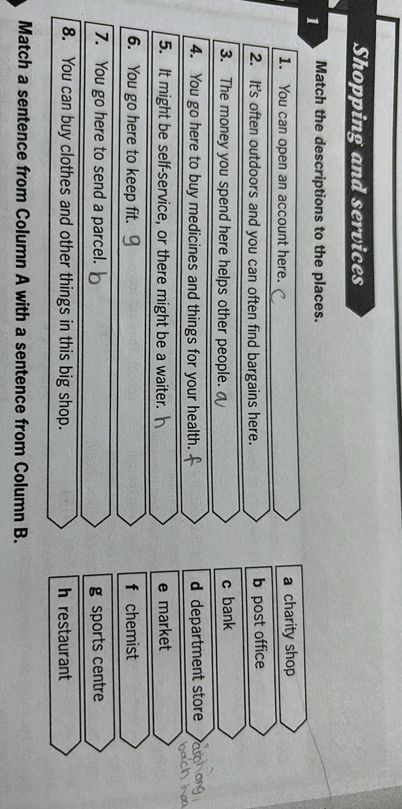 Match the descriptions to the places. 1. | StudyX