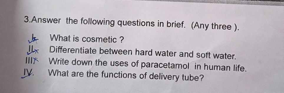 3. Answer the following questions in brief. | StudyX