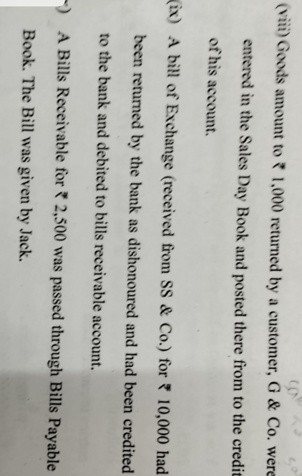 (viii) Goods amount to ₹ 1,000 returned by a | StudyX