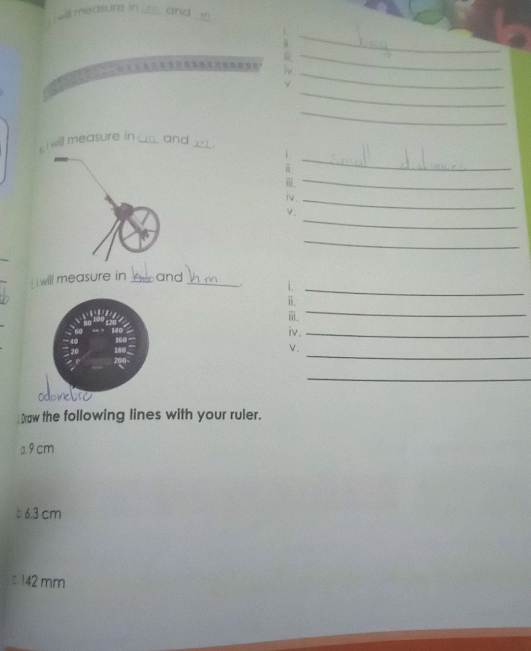 Draw the following lines with your ruler. | StudyX