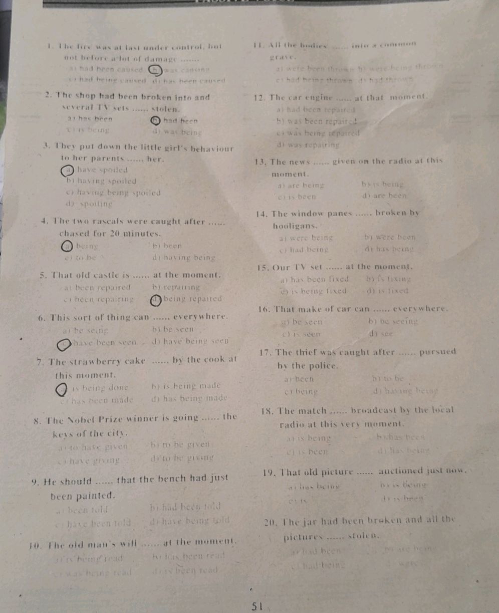 1. The fire was at last under control, but | StudyX