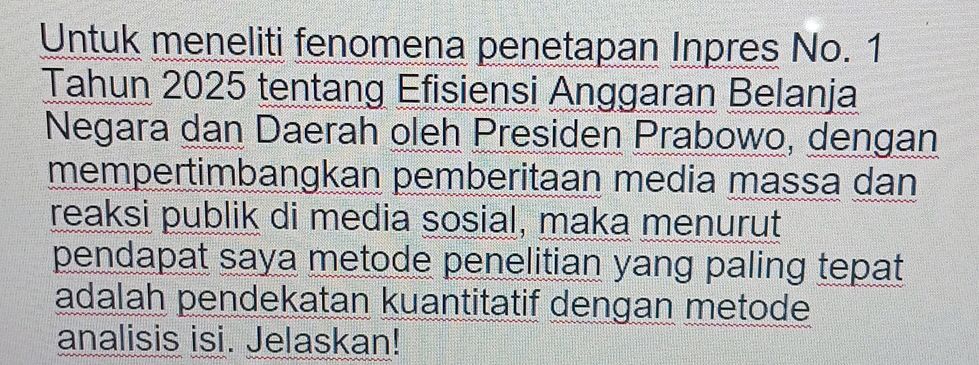 Untuk meneliti fenomena penetapan Inpres No. | StudyX