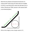 Determine the distance (D) between the bends