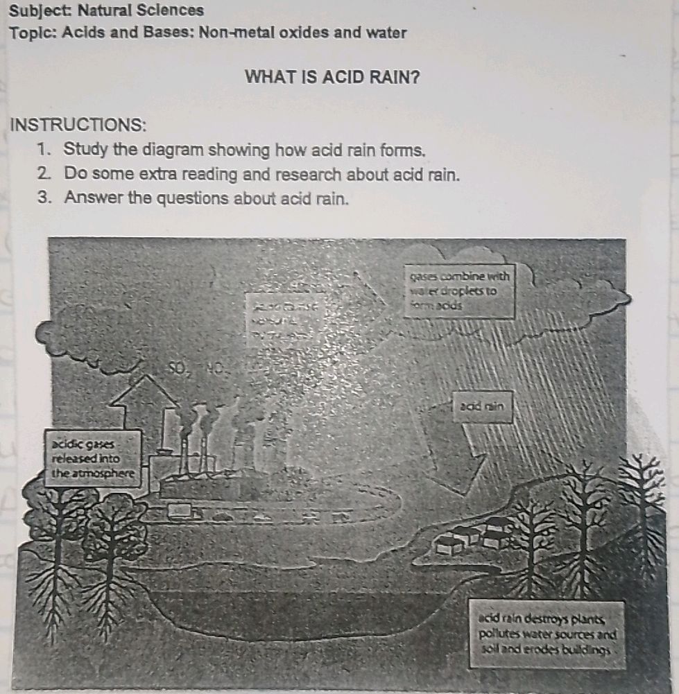 WHAT IS ACID RAIN? INSTRUCTIONS: 1. Study | StudyX