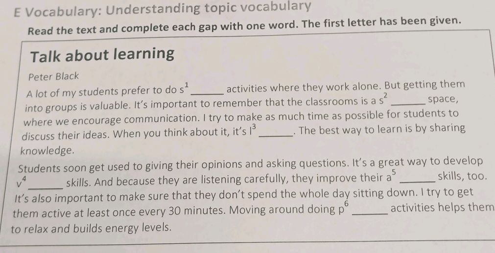 Read the text and complete each gap with one | StudyX