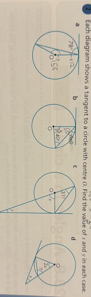 2 Each diagram shows a tangent to a circle | StudyX