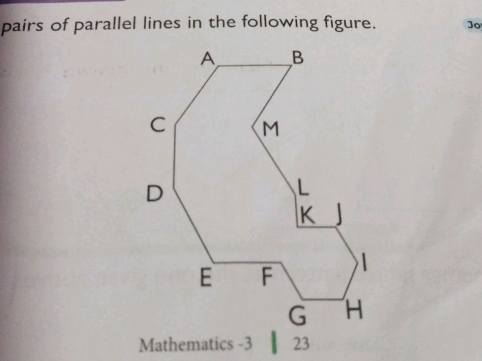 pairs of parallel lines in the following | StudyX