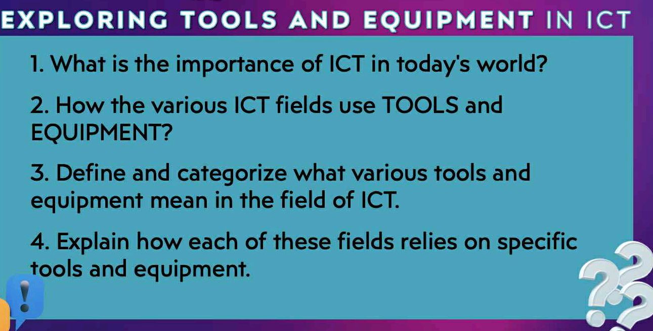 1. What is the importance of ICT in today's | StudyX