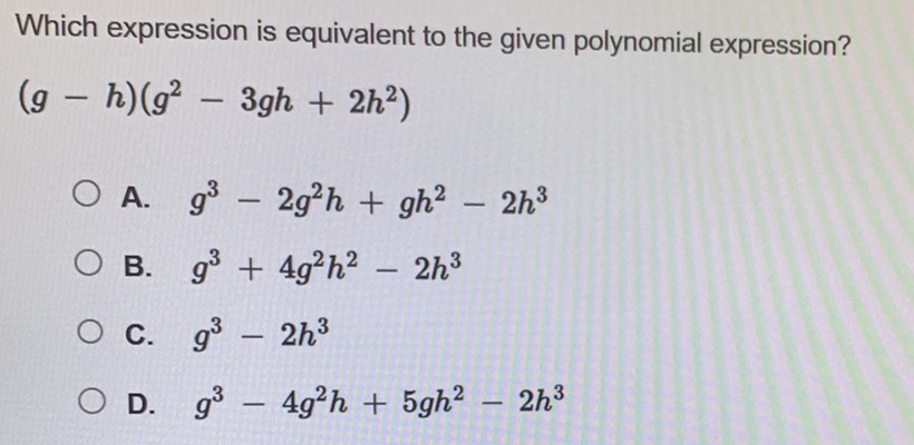 Which expression is equivalent to the given | StudyX