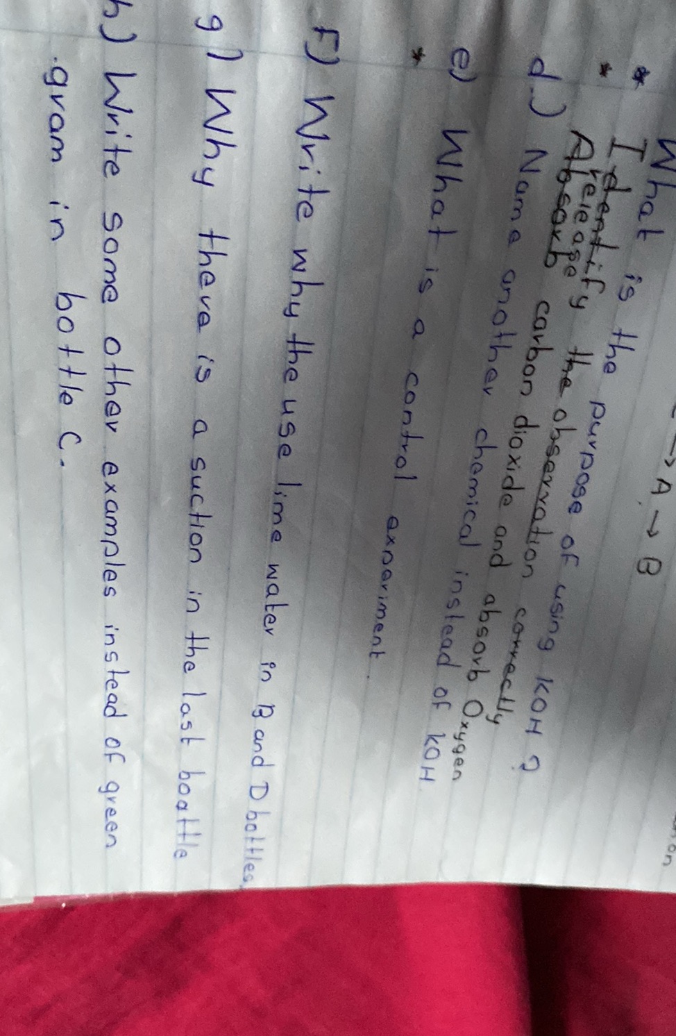 What is the purpose of using KOH? d.) Name | StudyX