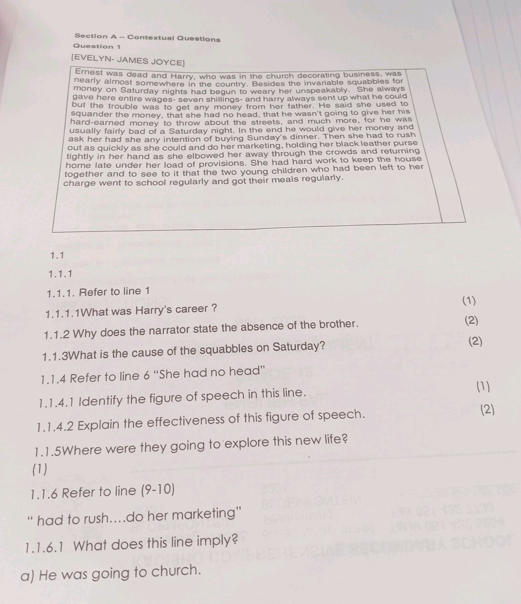 Section A - Contextual Questions Question 1 | StudyX