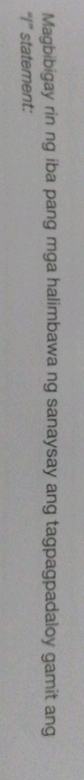 Magbibigay rin ng iba pang mga halimbawa ng | StudyX