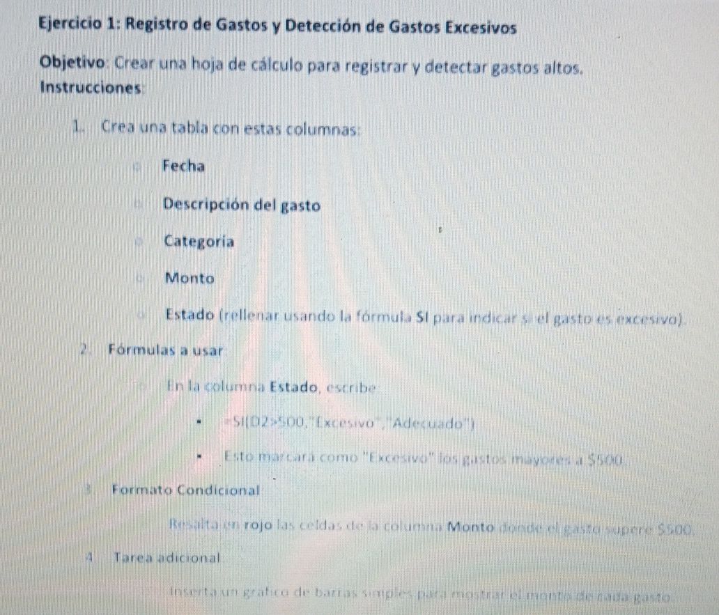 Ejercicio 1: Registro de Gastos y Detección | StudyX